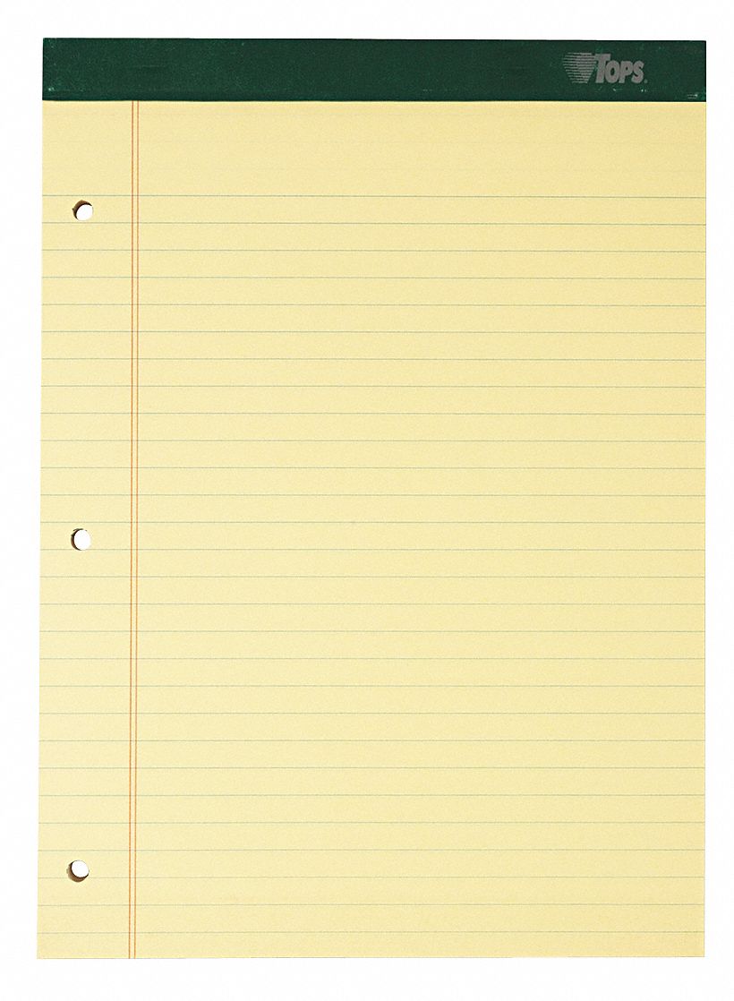 TOPS, 8-1/2 in x 11-3/4 in Sheet Size, Legal, Notepad - 35W943|TOP63387 ...