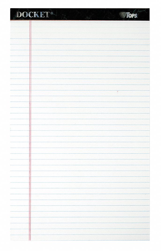 TOPS, 8-1/2 in x 14 in Sheet Size, Legal, Notepad - 35W950|TOP63590 ...