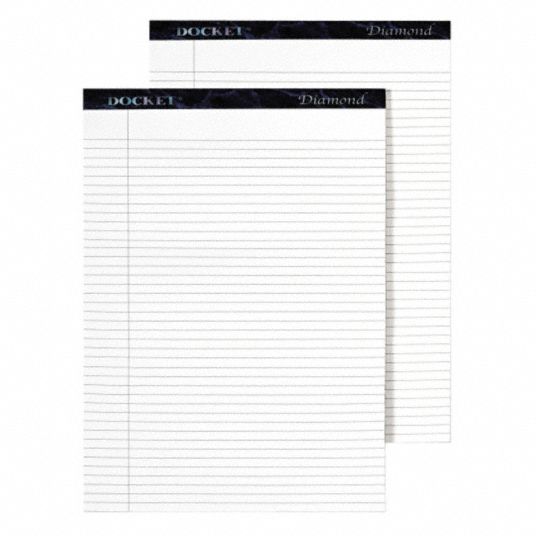 Docket® Diamond Ruled Pad, 8 1/2 x 11 3/4 in, PK 2 - Grainger