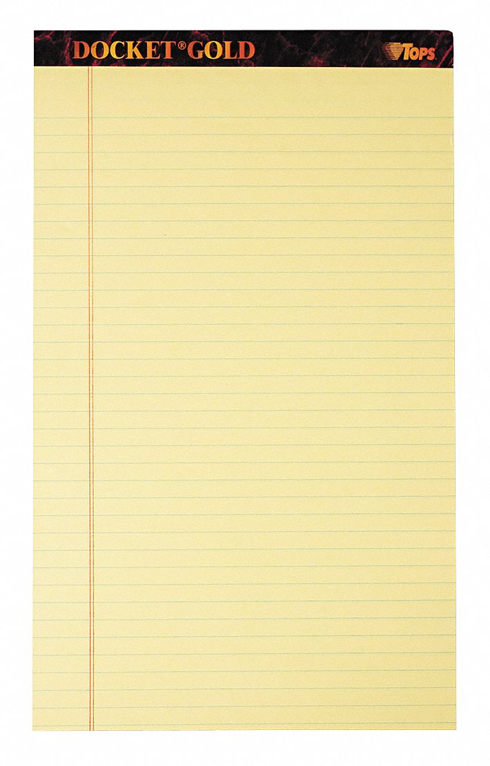 TOPS, 8-1/2 in x 14 in Sheet Size, Legal, Notepad - 35W968|TOP63980 ...