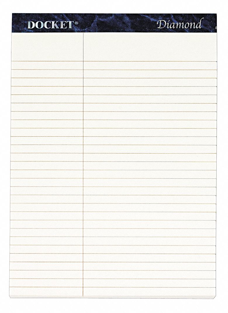 Docket® Diamond Ruled Pad, 8 1/2 x 11 3/4 in, PK 2 - Grainger