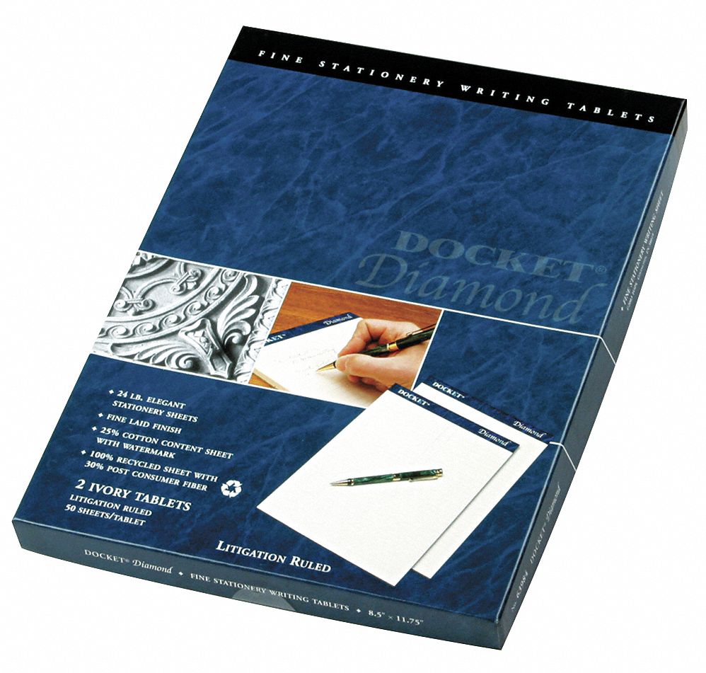 Docket® Diamond Ruled Pad, 8 1/2 x 11 3/4 in, PK 2 - Grainger