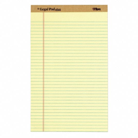 TOPS, 8-1/2 in x 14 in Sheet Size, Legal, Notepad - 35W989|TOP71572 ...