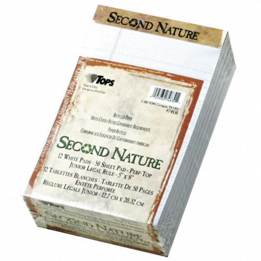 TOPS, 5 in x 8 in Sheet Size, Narrow, Notepad - 35X007|TOP74830 - Grainger