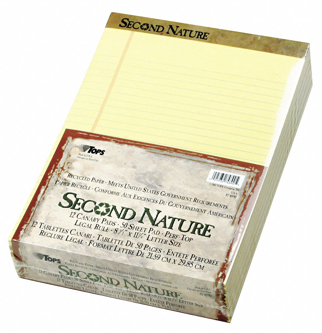 TOPS, 8-1/2 in x 11-3/4 in Sheet Size, Legal, Notepad - 35X011|TOP74890 ...
