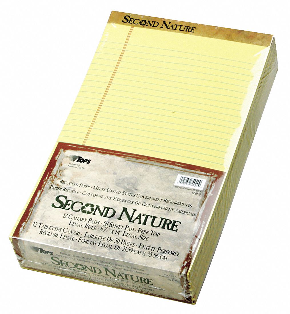 TOPS, 8-1/2 in x 14 in Sheet Size, Legal, Notepad - 35X012|TOP74920 ...