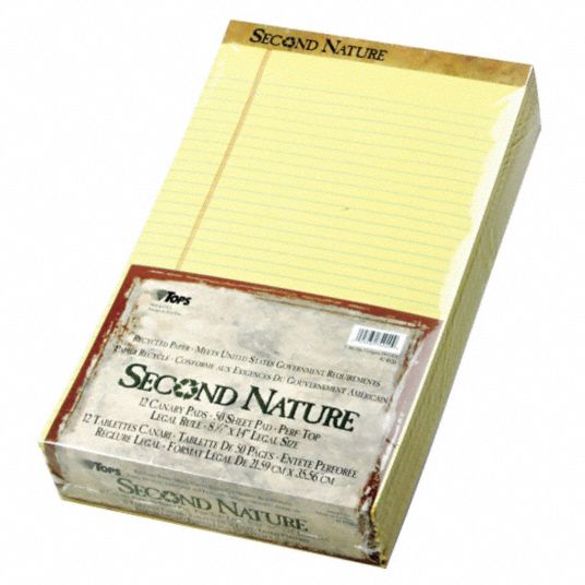 TOPS, 8-1/2 in x 14 in Sheet Size, Legal, Notepad - 35X012|TOP74920 ...