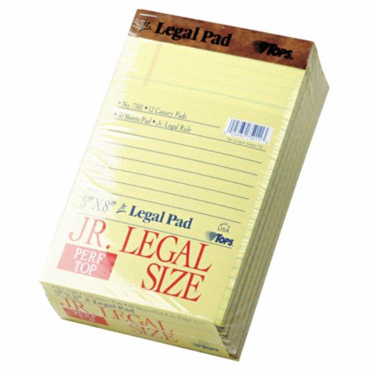 TOPS, 5 in x 8 in Sheet Size, Narrow, Notepad - 35X014|TOP7501 - Grainger