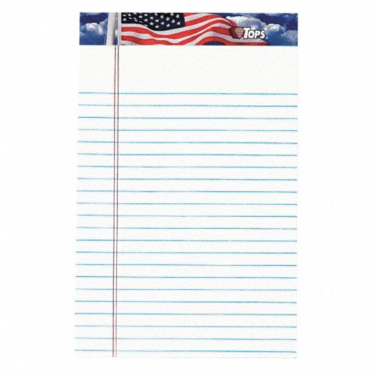 TOPS, 5 in x 8 in Sheet Size, Narrow, Notepad - 35X015|TOP75101 - Grainger