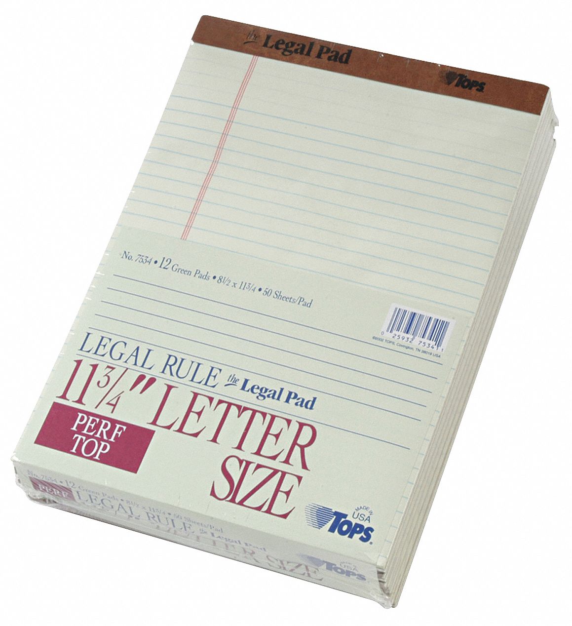 TOPS, 8-1/2 in x 11-3/4 in Sheet Size, Legal, Notepad - 35X027|TOP7534 ...