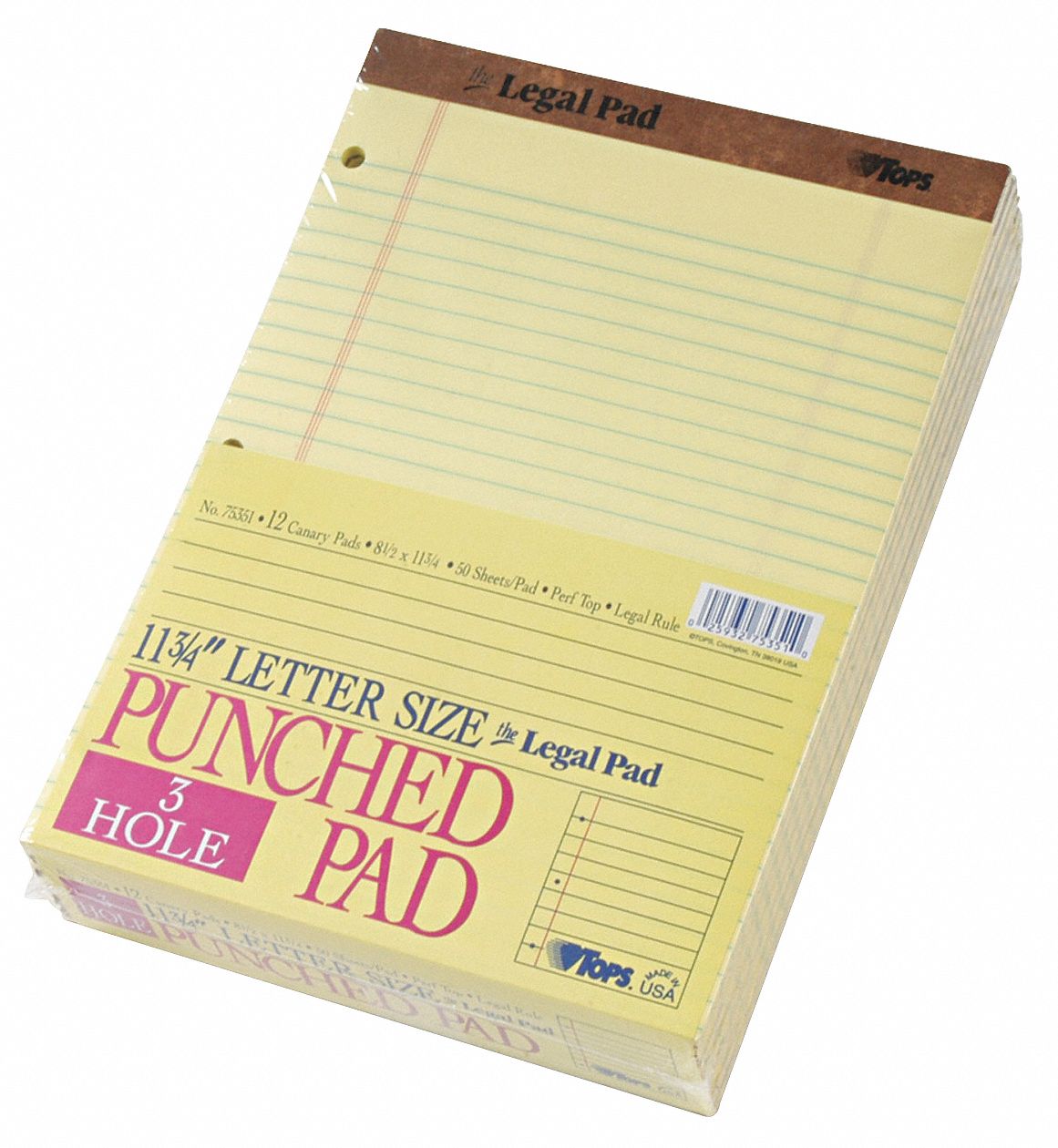 TOPS, 8-1/2 in x 11-3/4 in Sheet Size, Legal, Notepad - 35X028|TOP75351 ...