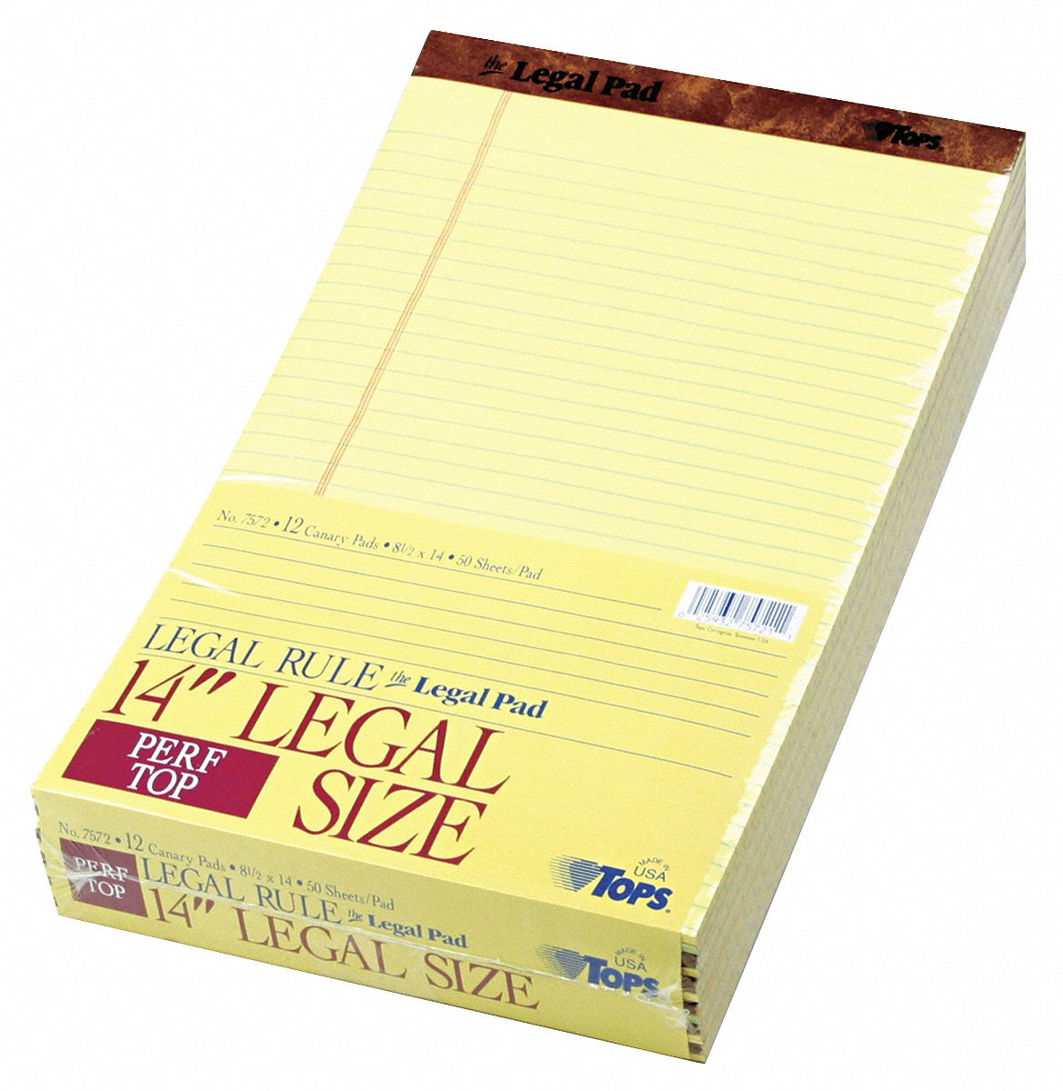 TOPS, 8-1/2 in x 14 in Sheet Size, Legal, Notepad - 35X030|TOP7572 ...