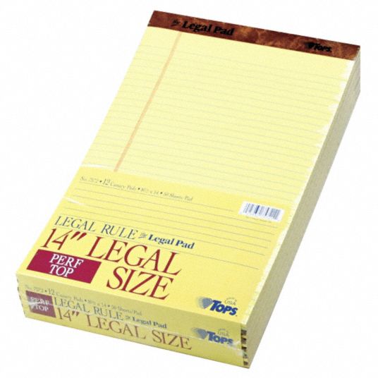 TOPS, 8-1/2 in x 14 in Sheet Size, Legal, Notepad - 35X030|TOP7572 ...