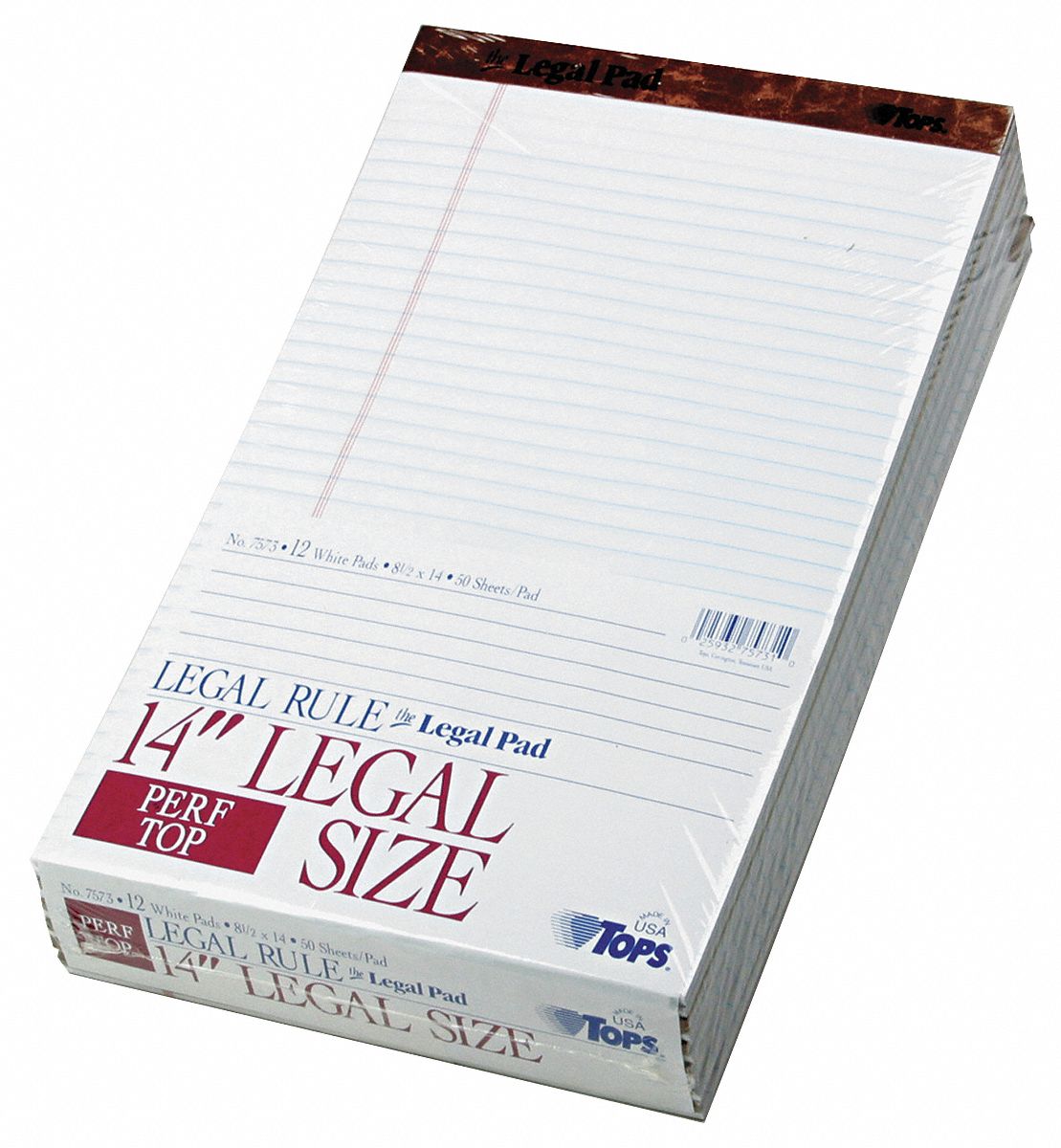TOPS, 8-1/2 in x 14 in Sheet Size, Legal, Notepad - 35X031|TOP7573 ...