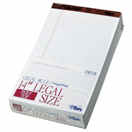 TOPS, 8-1/2 in x 14 in Sheet Size, Legal, Notepad - 35X031|TOP7573 ...