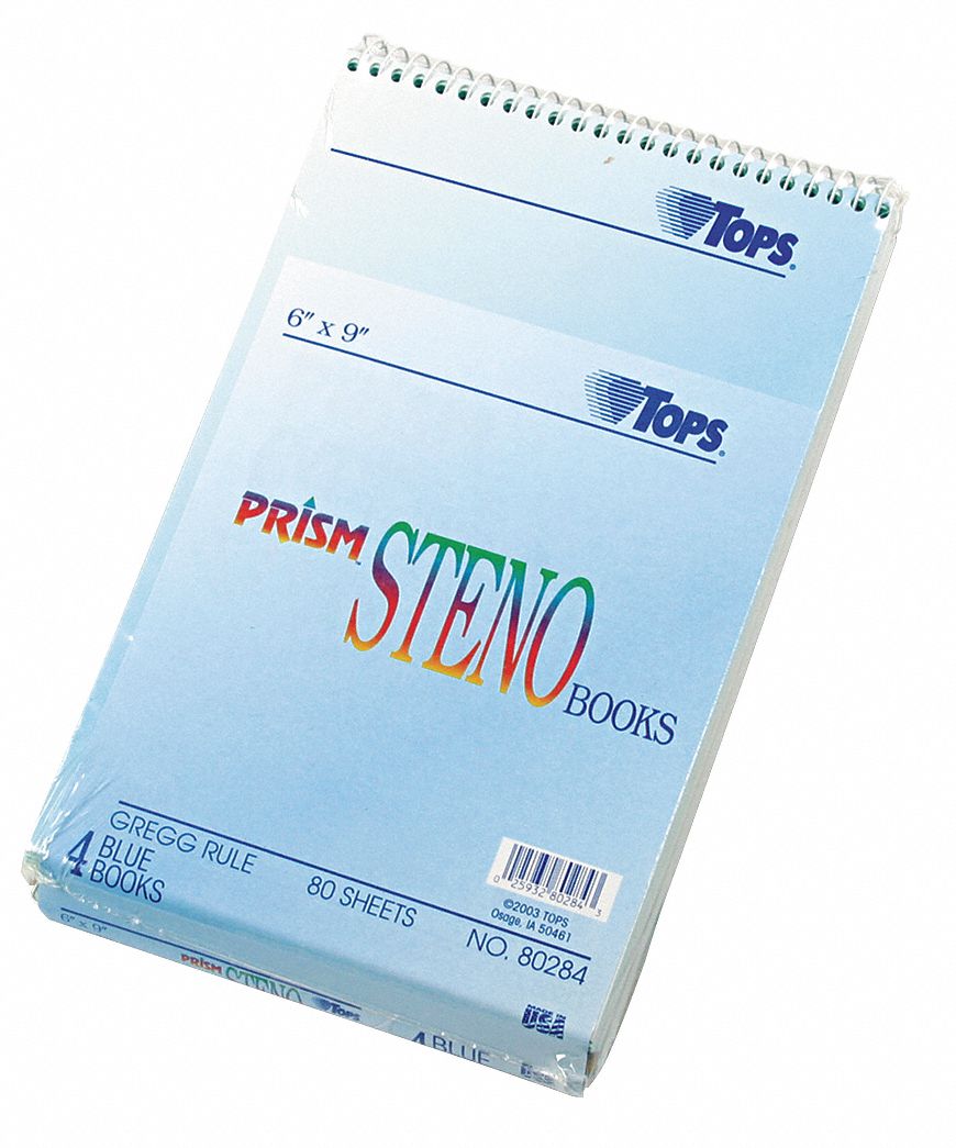 TOPS, 6 in x 9 in Sheet Size, Gregg, Notebook - 35X050|TOP80284 - Grainger