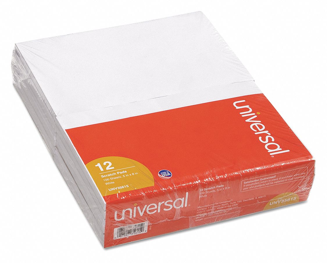 UNIVERSAL, White, Std, Sticky Notes - 35X082|UNV35615 - Grainger