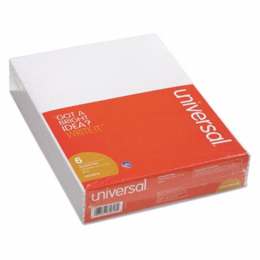 UNIVERSAL, 8-1/2 in x 11 in Sheet Size, Unruled, Notepad - 35X085 ...