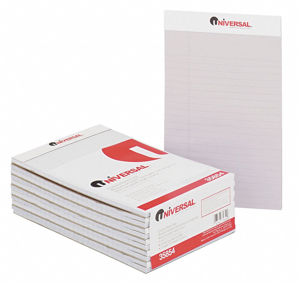 UNIVERSAL, 5 in x 8 in Sheet Size, Narrow, Notepad - 35X104|UNV35854 ...