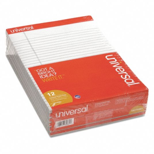 UNIVERSAL, 8-1/2 in x 11 in Sheet Size, Legal, Notepad - 35X106 ...