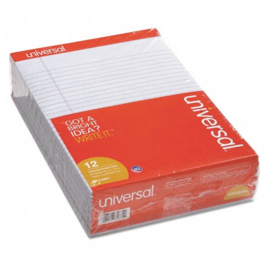 UNIVERSAL, 8-1/2 in x 11 in Sheet Size, Legal, Notepad - 35X109 ...