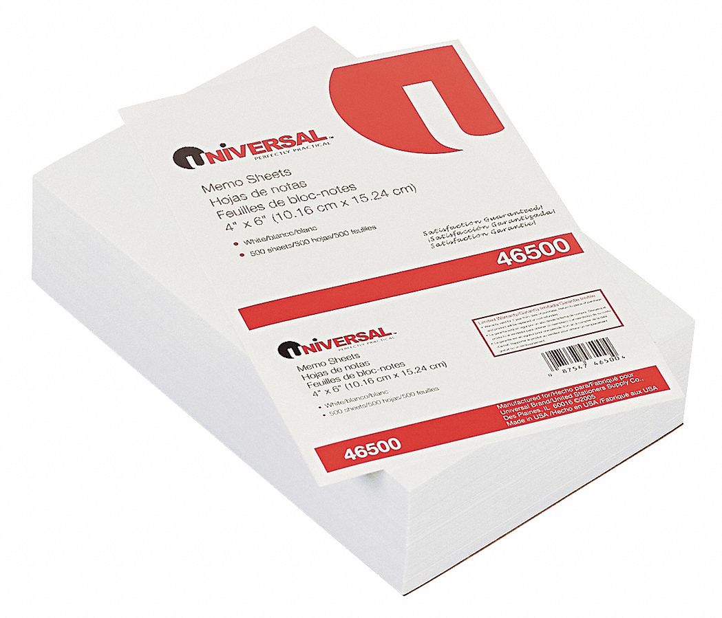UNIVERSAL Looseleaf Paper Sheet Size 4 In X 6 In Unruled Number Of 