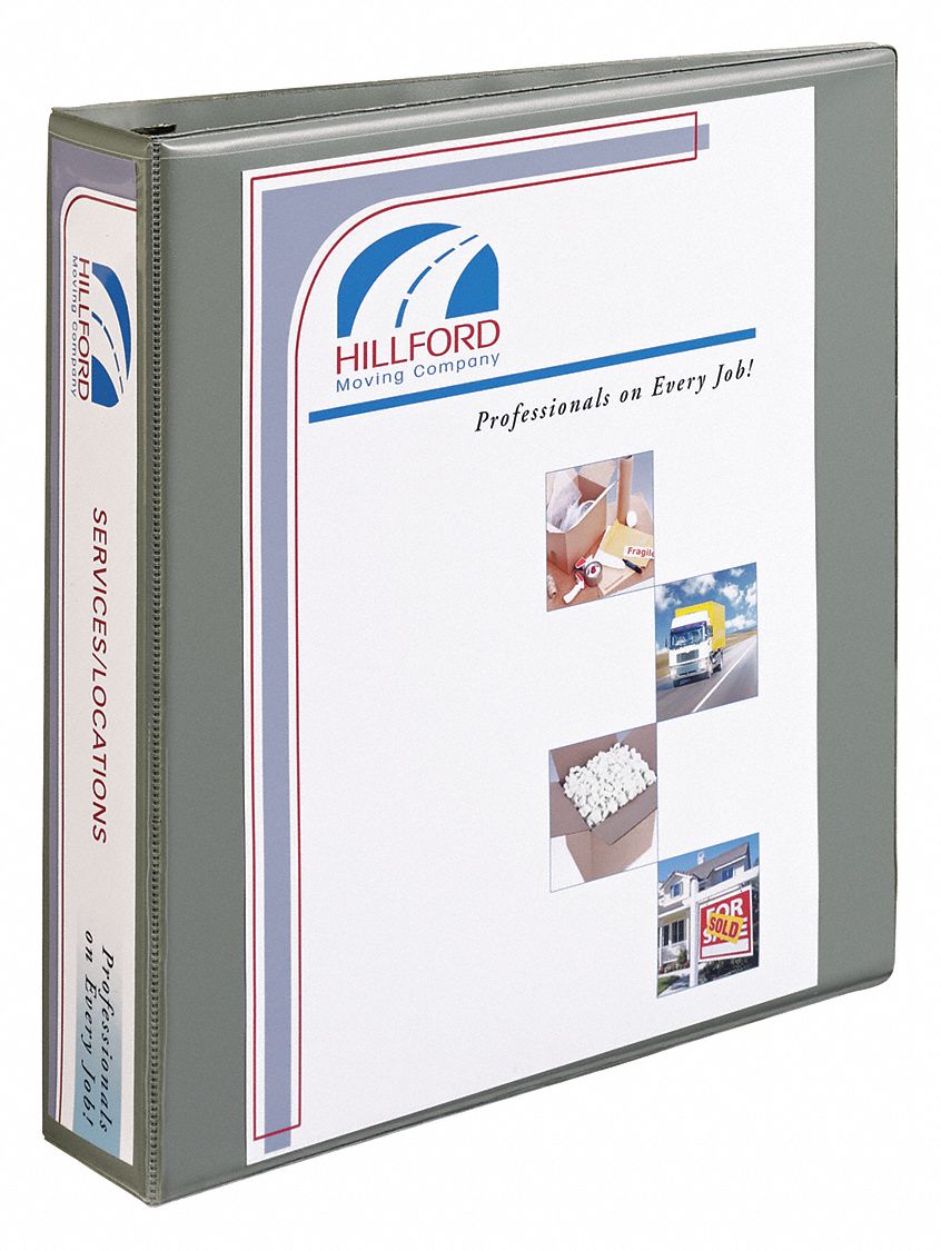 Heavy Duty Binder,Slant,1-1/2in,Gray - Grainger