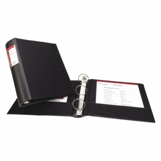Heavy Duty Binder,Round,2 in.,Std,Black - Grainger