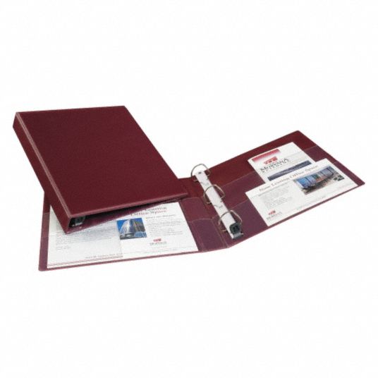 Heavy Duty Binder,1 in.,Standard,Maroon - Grainger