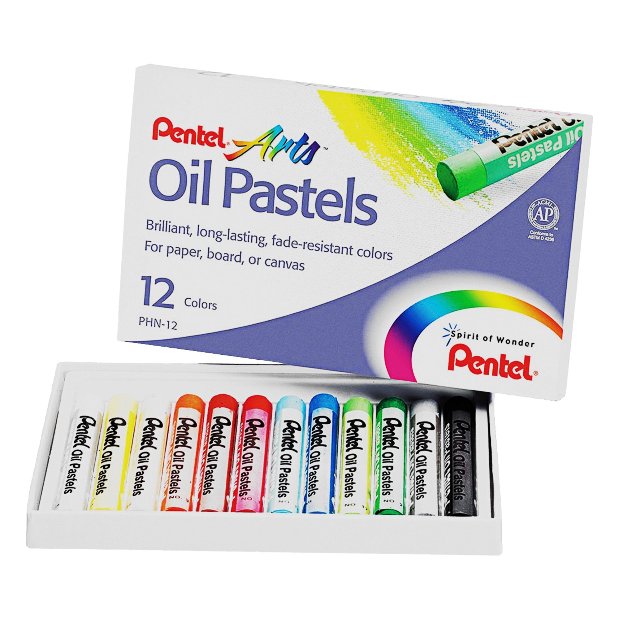 PENTEL, 1 Packs per Case, Non-Toxic, Oil Pastels - 35X906|PENPHN12 ...