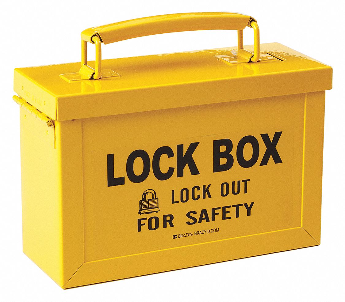 BRADY Yellow Heavy Duty Steel Group Lockout Box, Max. Number of ...