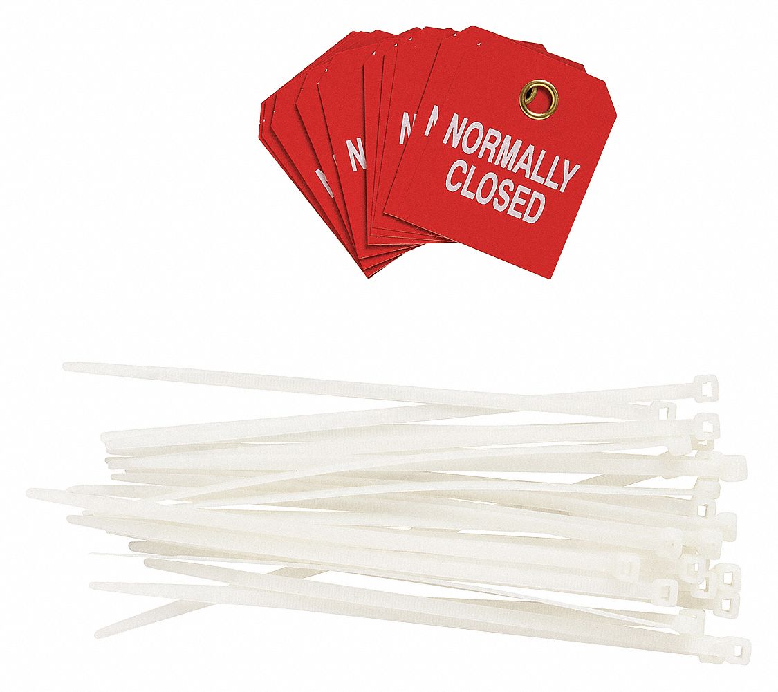 Red/White, Cable Tie, Tags - 35XG07|89245 - Grainger