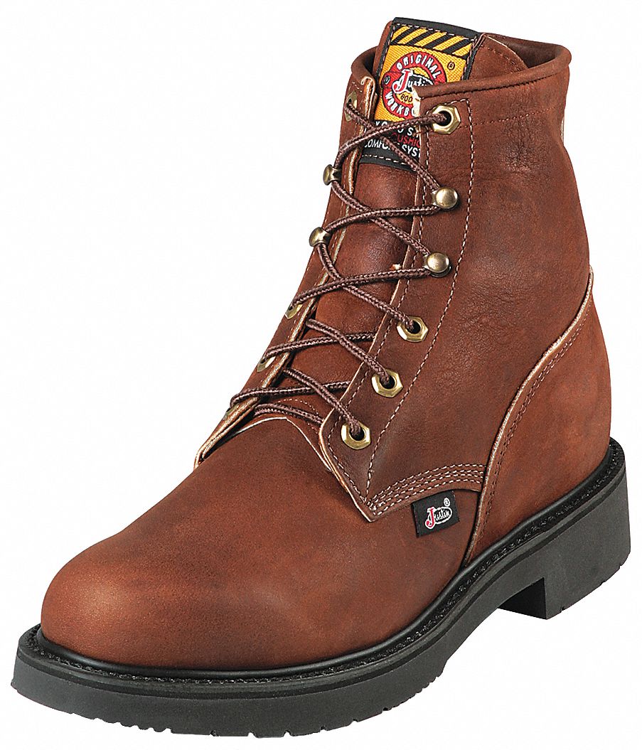 JUSTIN ORIGINAL WORKBOOTS, D, 10, 6-Inch Work Boot - 35XX80|745 - Grainger