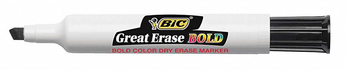 BIC, Black, Chisel, Dry Erase Markers - 35Y004|BICDEC11BK - Grainger