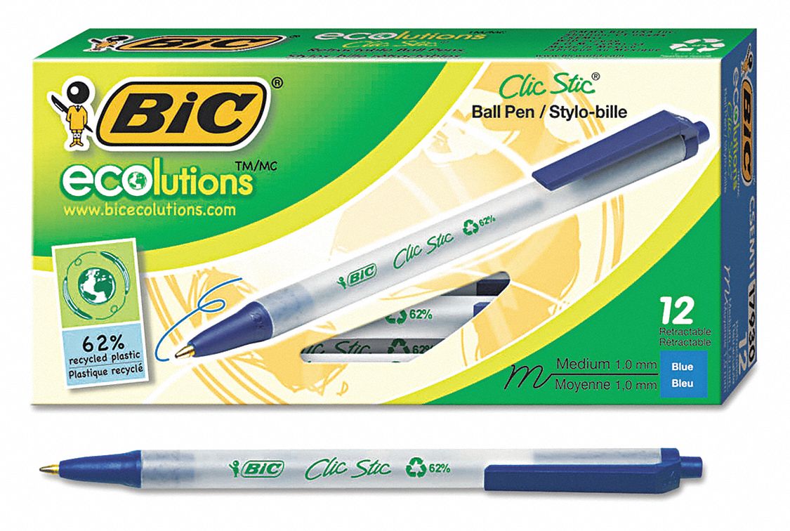 BIC, Revolution Clic Stic®, Blue, Pen Set - 35Y163|BICCSEM11BE - Grainger