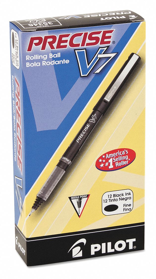 PILOT, Precise® V7, Black, Rollerball Pen - 35Y249|PIL35346 - Grainger