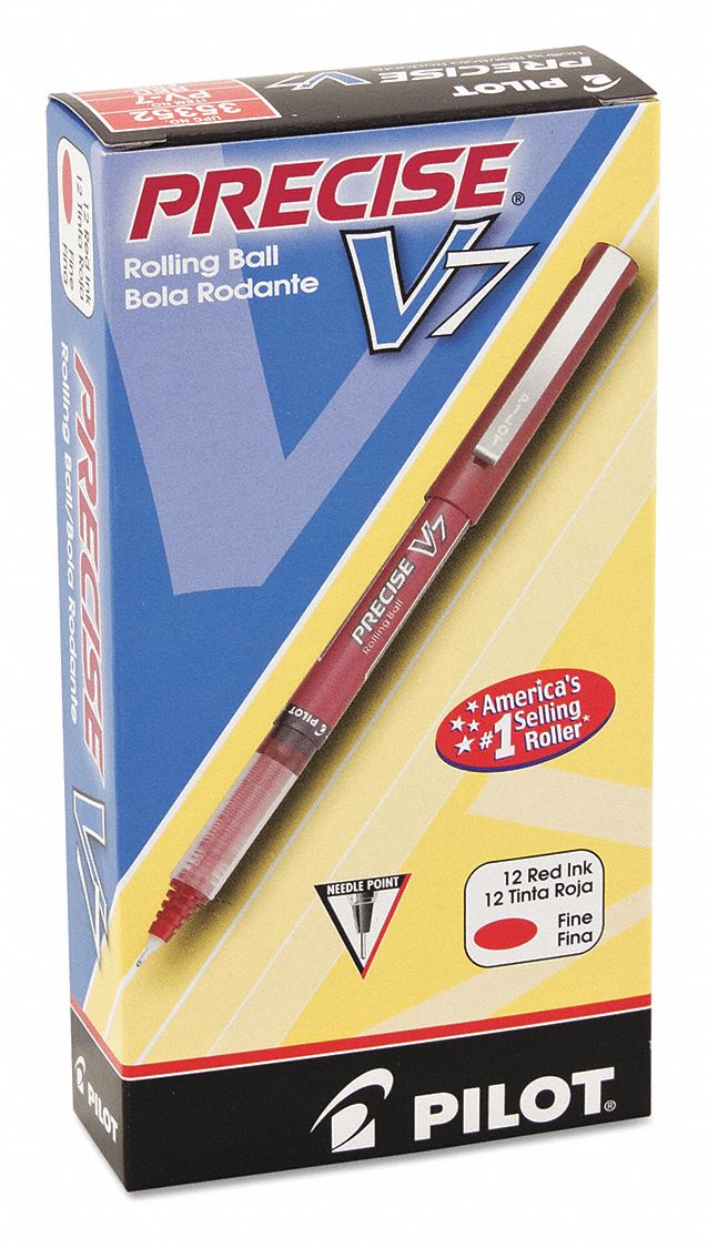 PILOT, Precise® V7, Red, Rollerball Pen - 35Y250|PIL35352 - Grainger