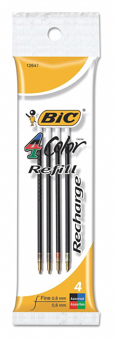 BIC Pen Ink Refill, Ink Type Ballpoint, Pen Ink Color Black, Blue ...