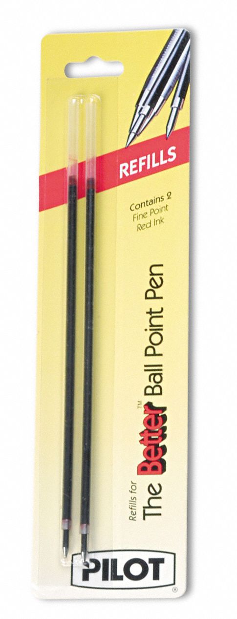PILOT Pen Ink Refill: Red, Fine Point Size, Ballpoint, 2 PK - 35Y523 ...