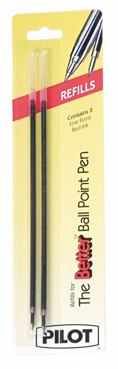 PILOT Pen Ink Refill: Red, Fine Point Size, Ballpoint, 2 PK - 35Y523 ...