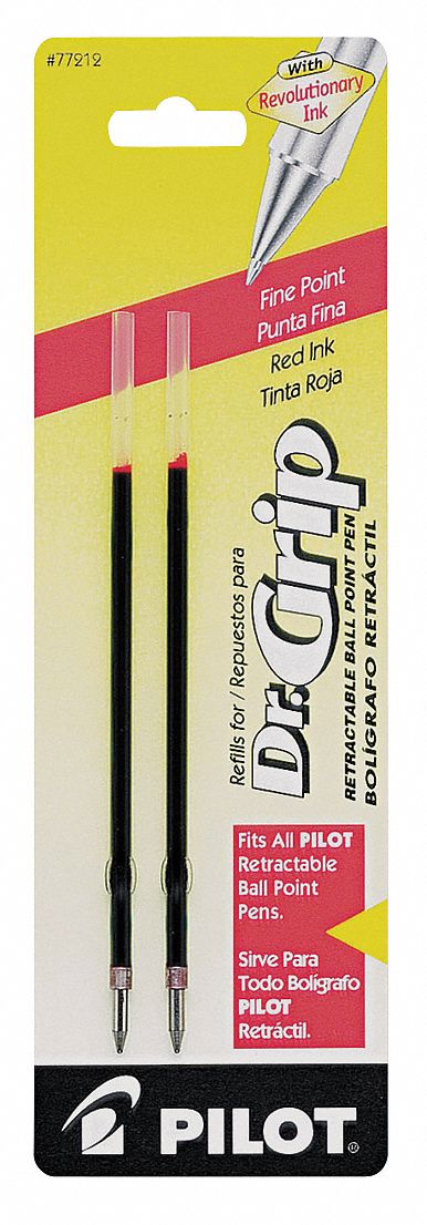 PILOT Pen Ink Refill, Ink Type Ballpoint, Pen Ink Color Red, Point Size ...