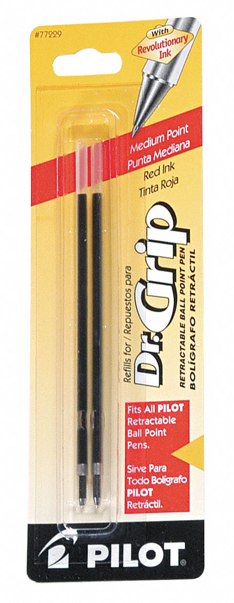 PILOT Pen Ink Refill, Ink Type Ballpoint, Pen Ink Color Red, Point Size ...