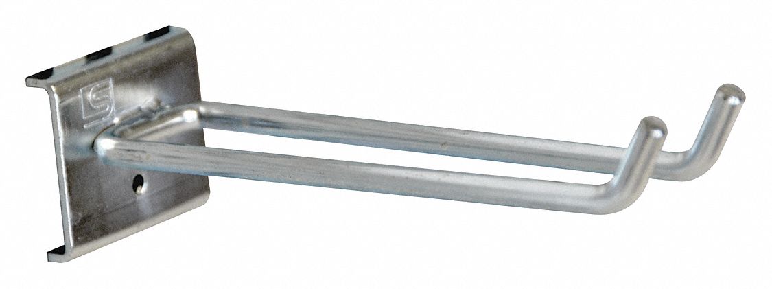 TRESTON, 5 7/8 in x 5 29/32 in x 1 3/4 in, 5 Hooks, Double Rod Pegboard ...