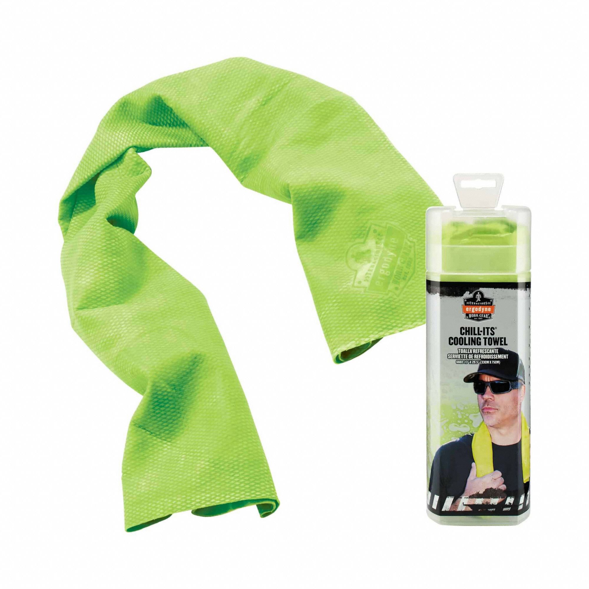 CHILL-ITS BY ERGODYNE, Green, Universal, Evaporative Cooling Towel ...