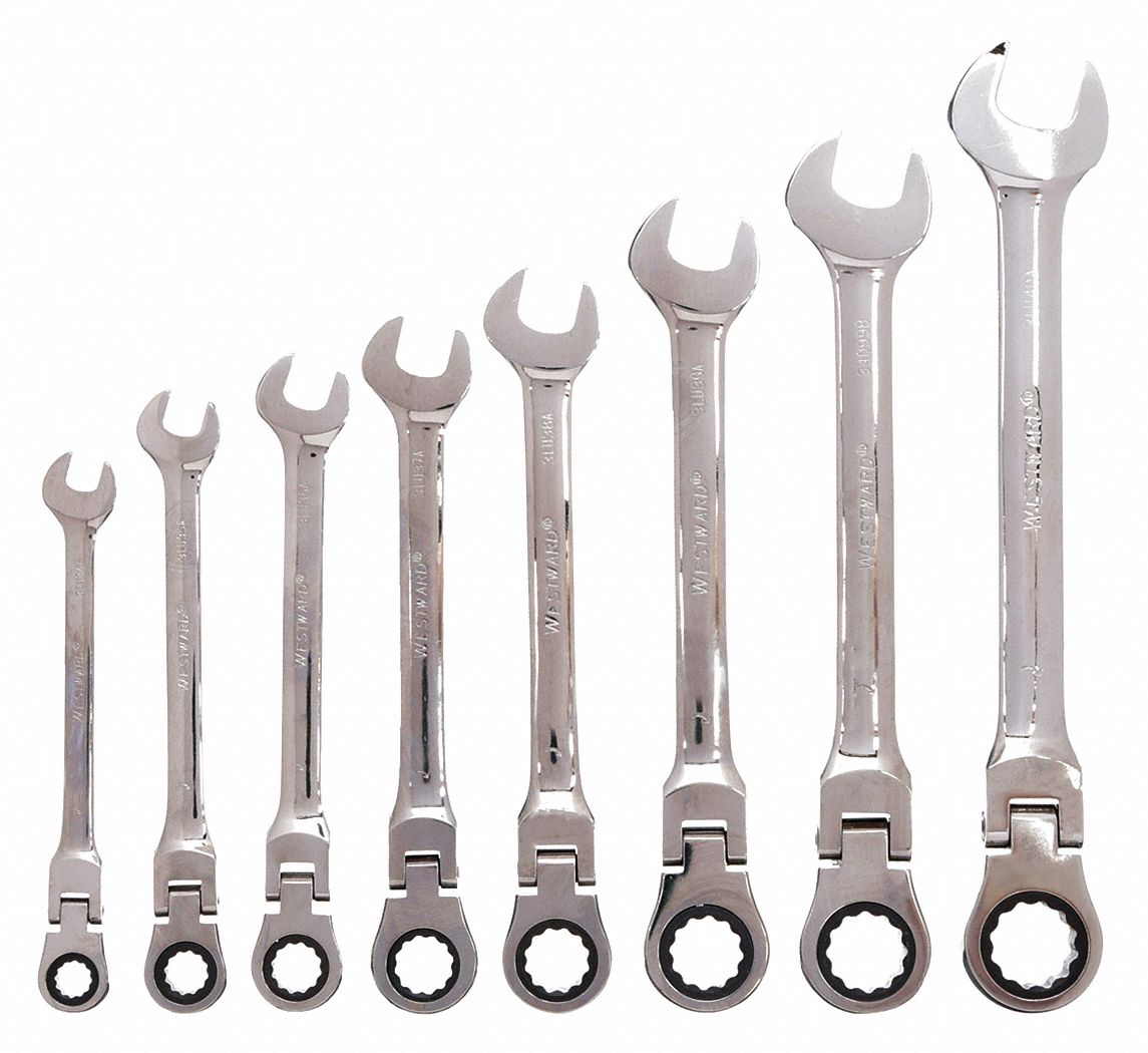 WESTWARD, Alloy Steel, Chrome, Combination Wrench Set - 35Z115|35Z115 ...