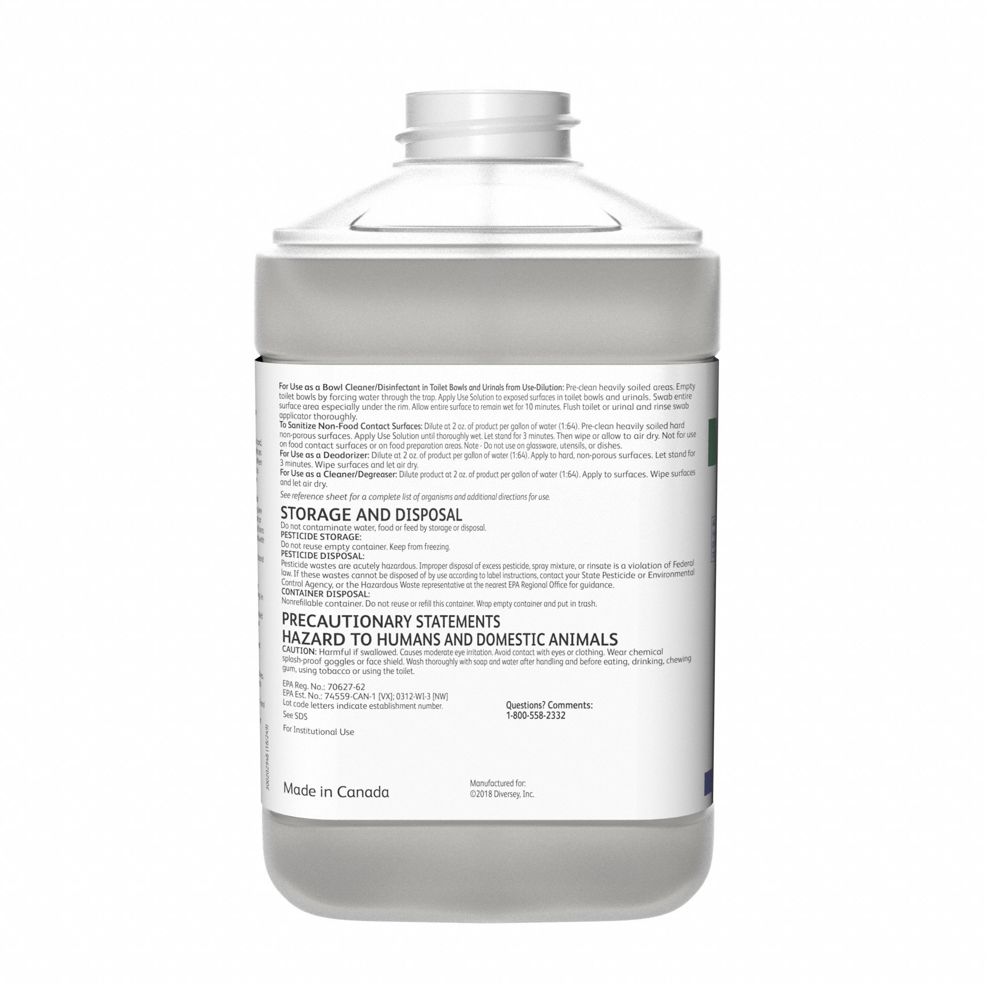 DIVERSEY Multi-Surface Disinfectant Cleaner: Alpha-HP, 67, Fits J-Fill ...