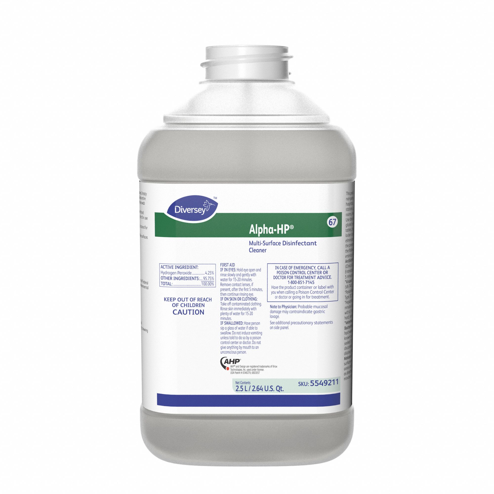 DIVERSEY, Alpha-HP, 67, Multi-Surface Disinfectant Cleaner - 35Z914 ...