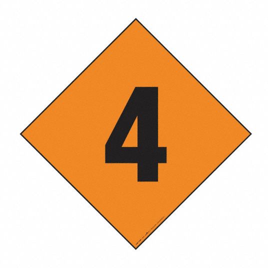 LABELMASTER, 4, 12 in x 12 in, Fire Division Symbol Placard - 35ZH97 ...