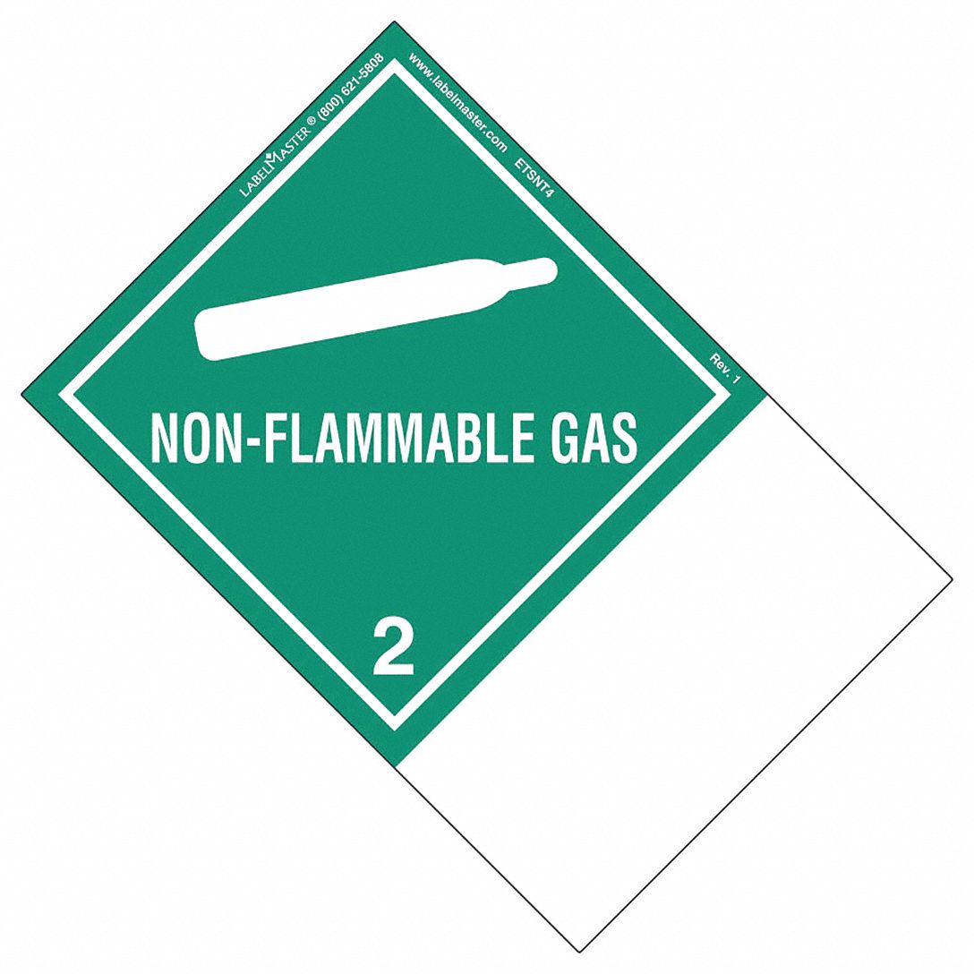 Non-Flammable Gas, 3 15/16 in Label Wd, DOT Container Label - 35ZJ71 ...