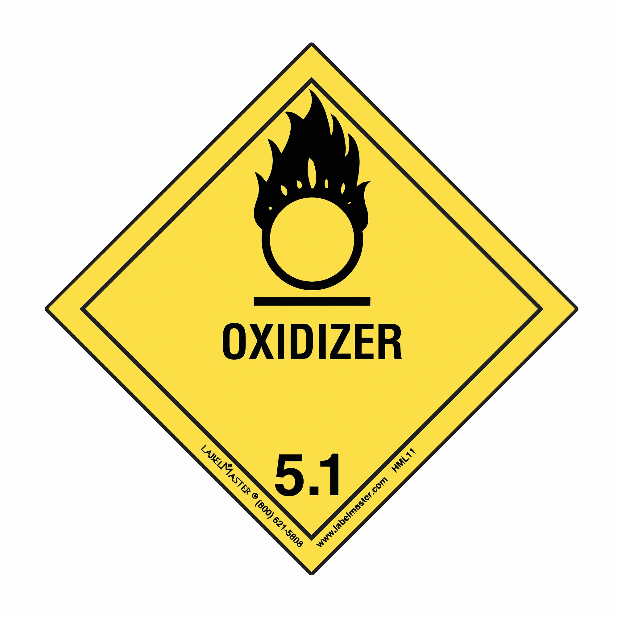 LABELMASTER, Oxidizer, 4 in x 4 in, DOT Container Label - 35ZJ75|HML11C ...